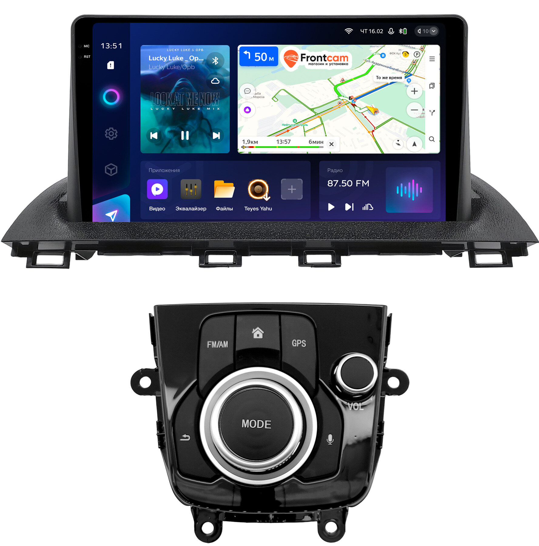 Штатная магнитола Mazda 3 (BM), Axela 3 2013-2019 Teyes CC3 2K 4/64 9.5" RM-9-1277 Android 10 (4G-SIM, DSP, QLed)