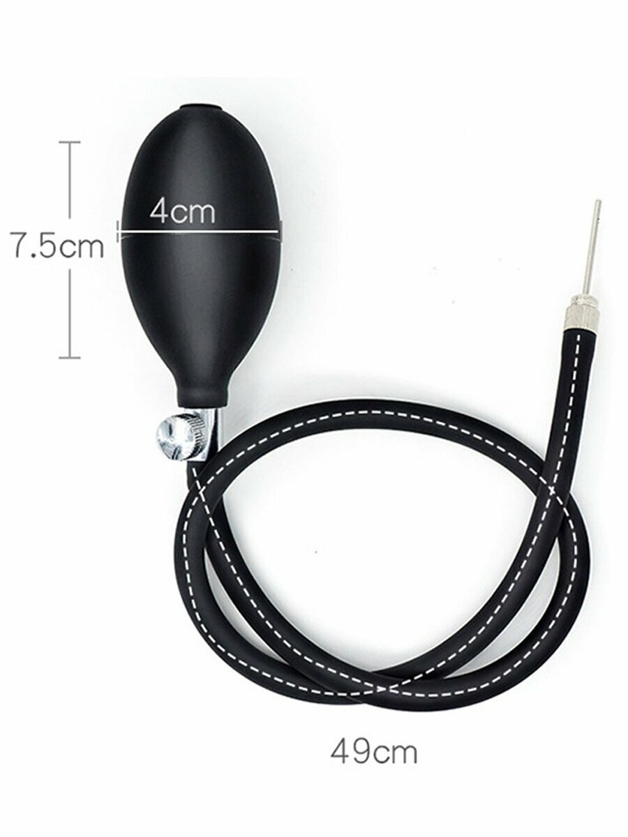 Надувная анальная пробка-расширитель с грушей для ношения, 10см