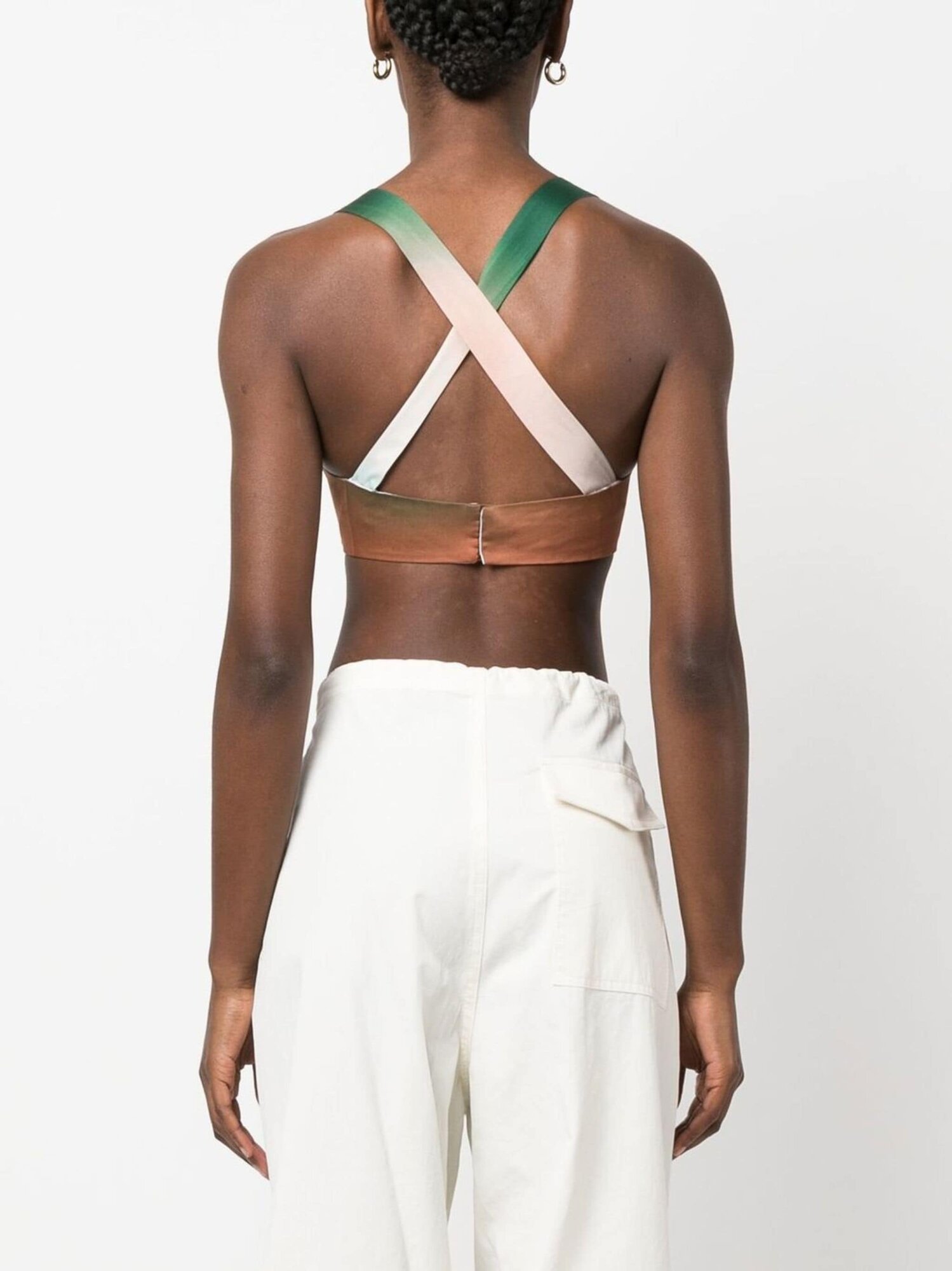 Топ PHILOSOPHY Di Lorenzo Serafini Gradient-effect cropped top, размер 40, brown — фото 1
