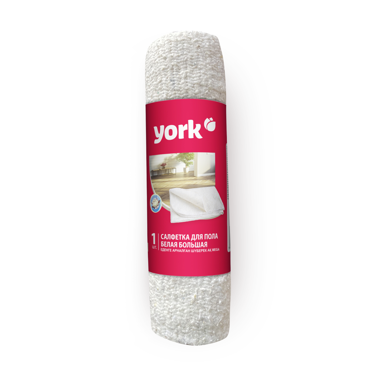 Тряпка York, для пола, хлопок, полиэстер, белая, 60x80 см, 1 шт