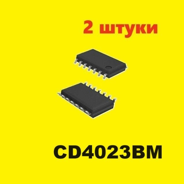 CD4023BM SO-14 микросхема, аналог (2 шт.) SMD схема, аналог CD4023BMT, характеристики, цоколевка MC14023BDG, SOP14 элемент SOIC-14 datasheet 652. 653