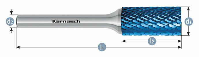 Karnasch 11.5001-105 Борфреза твердосплавная форма A, цилиндр с гладким торцом, 12х25х6х70 мм