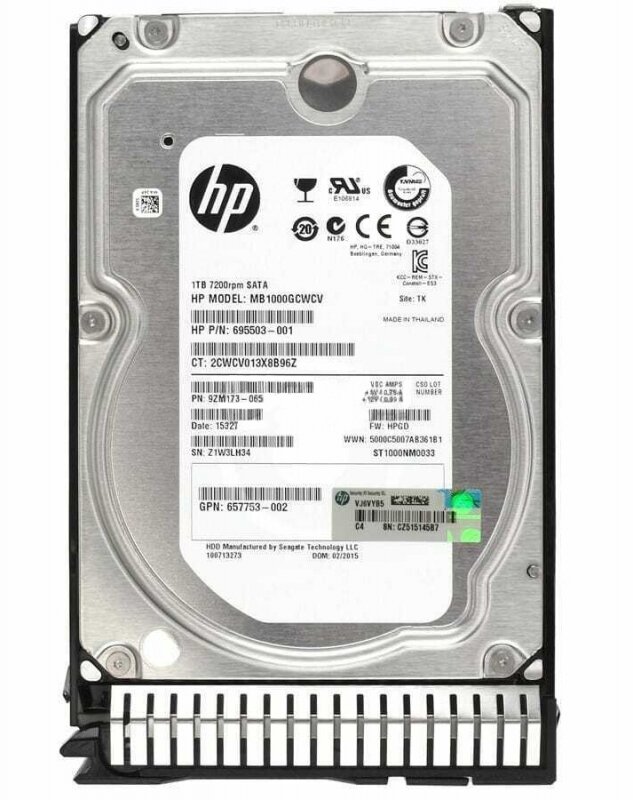 Жесткий диск HP 1TB, HOT-PLUG, SATA3G, 7.2K RPM, 3.5" LFF, MDL, NCQ 657739-001