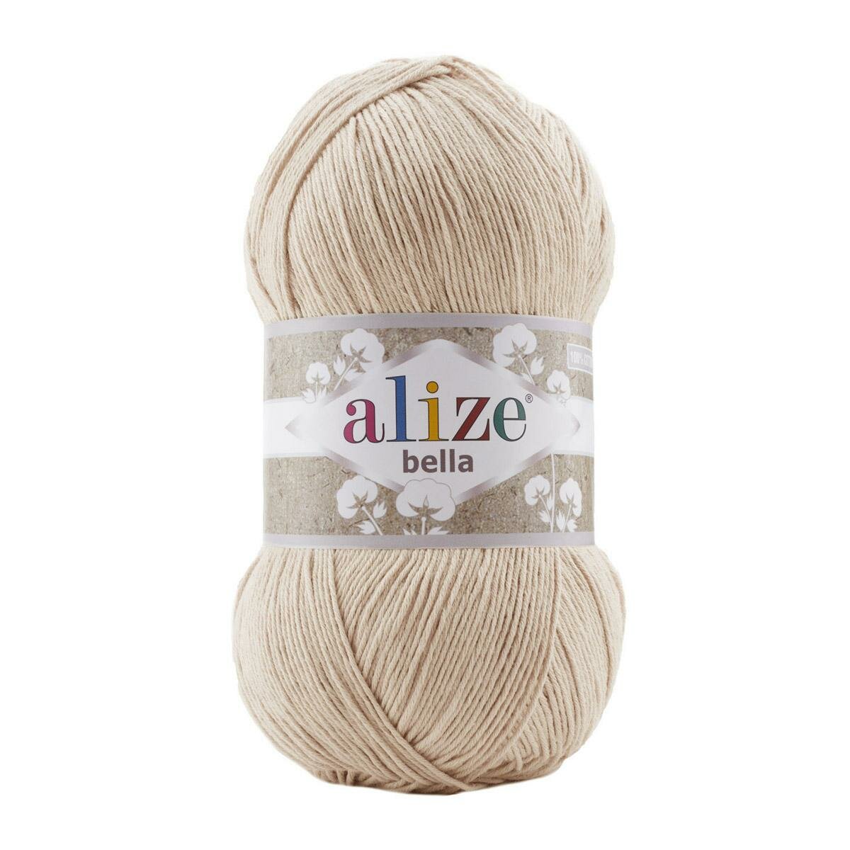 Пряжа ALIZE "Bella 100", 100 гр 360 м, 100% хлопок, 76 бежевый, 1 шт