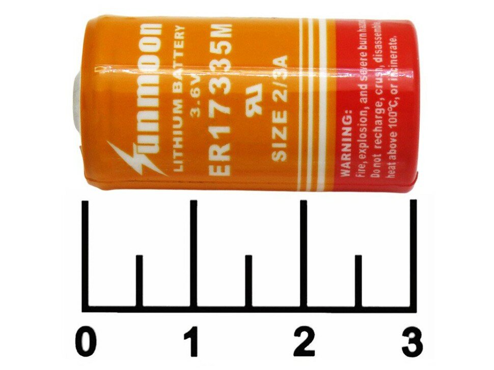 Литиевый элемент 2/3A 3.6V ER17335 Sunmoon
