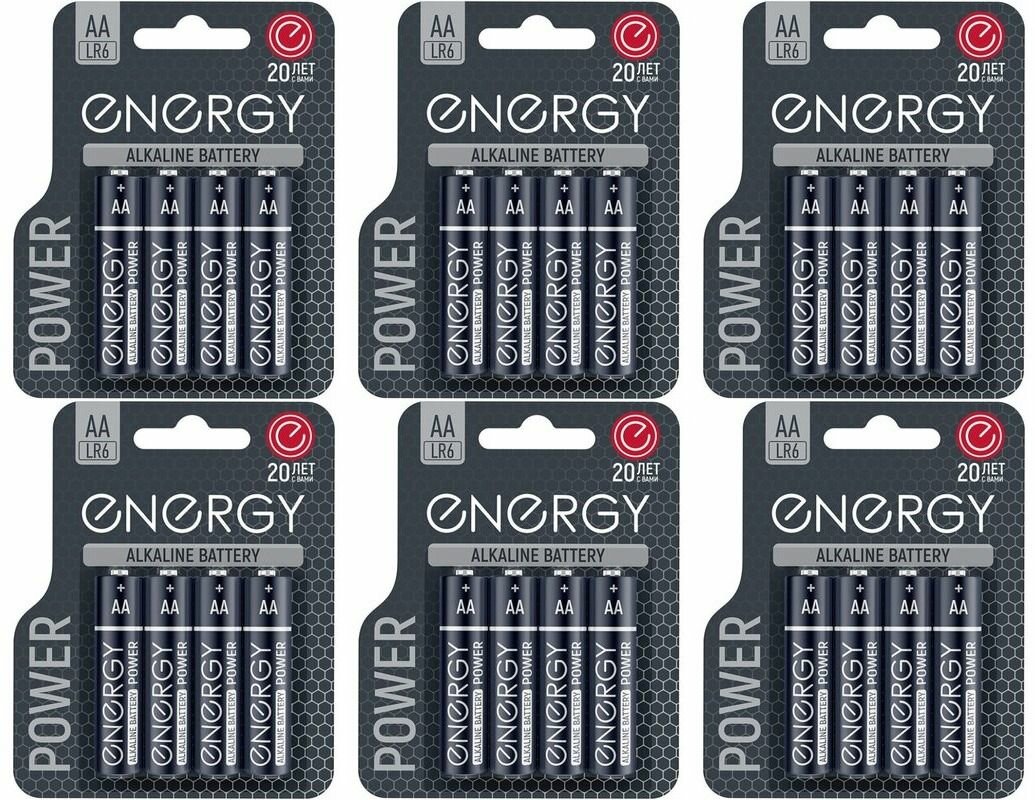 Energy Power Батарейка алкалиновая Energy Power LR6/4B AА, 4 шт в уп, 6 уп