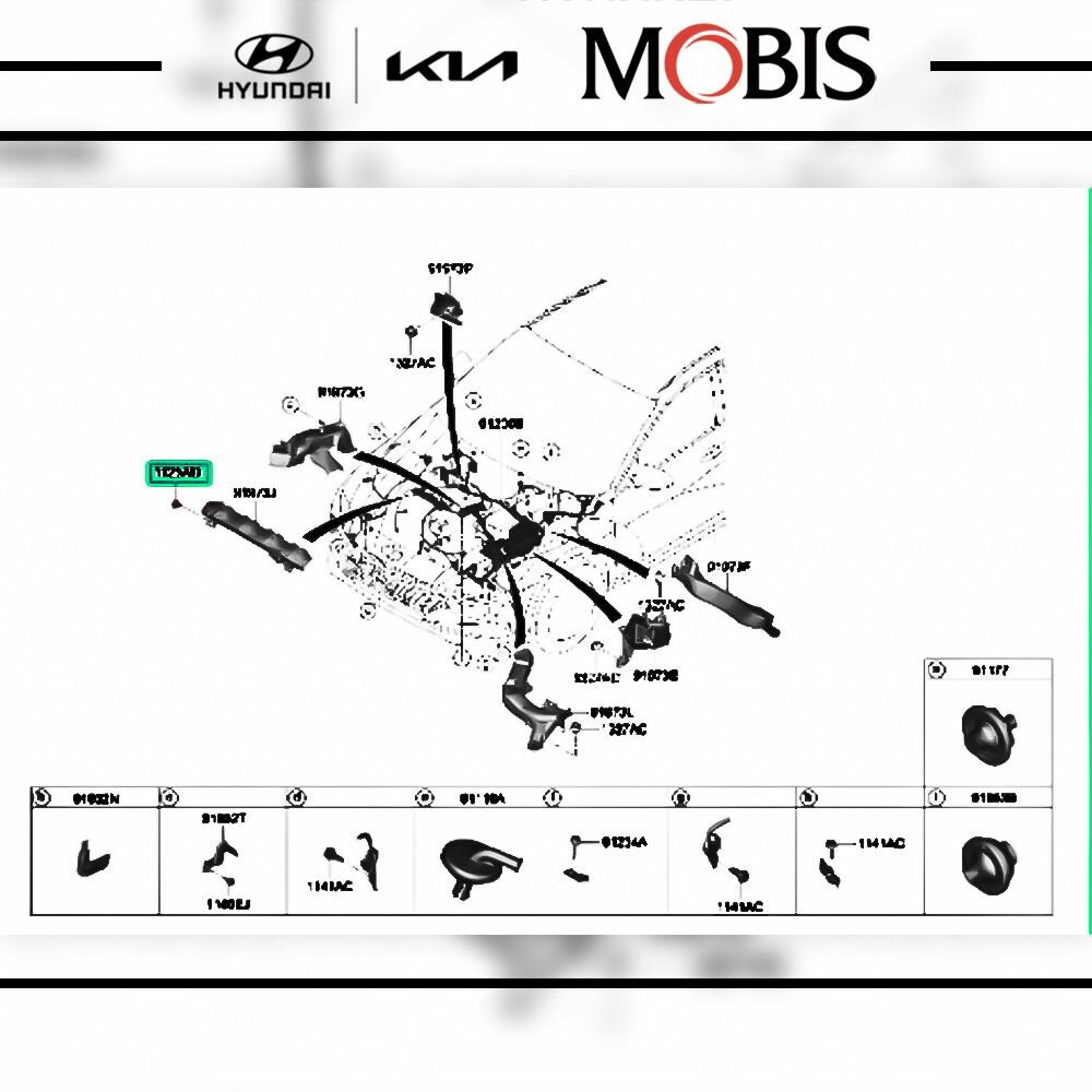Болт 10шт. Hyundai Accent ТагАЗ, Creta, Getz, H-100 Porter, I20, Sonata Veloster / арт. 1125406206B / бренд MOBIS
