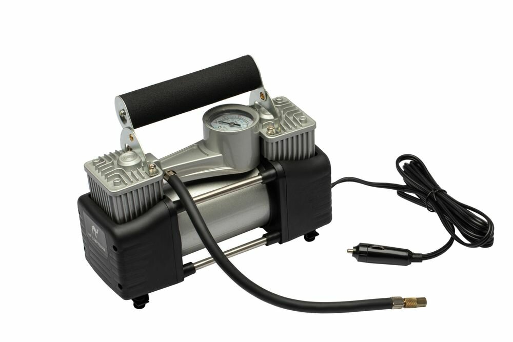 Компрессор двухпоршневой 10 атм, 65 л/мин. с удлиняемым шлангом (металлический корпус) LECAR