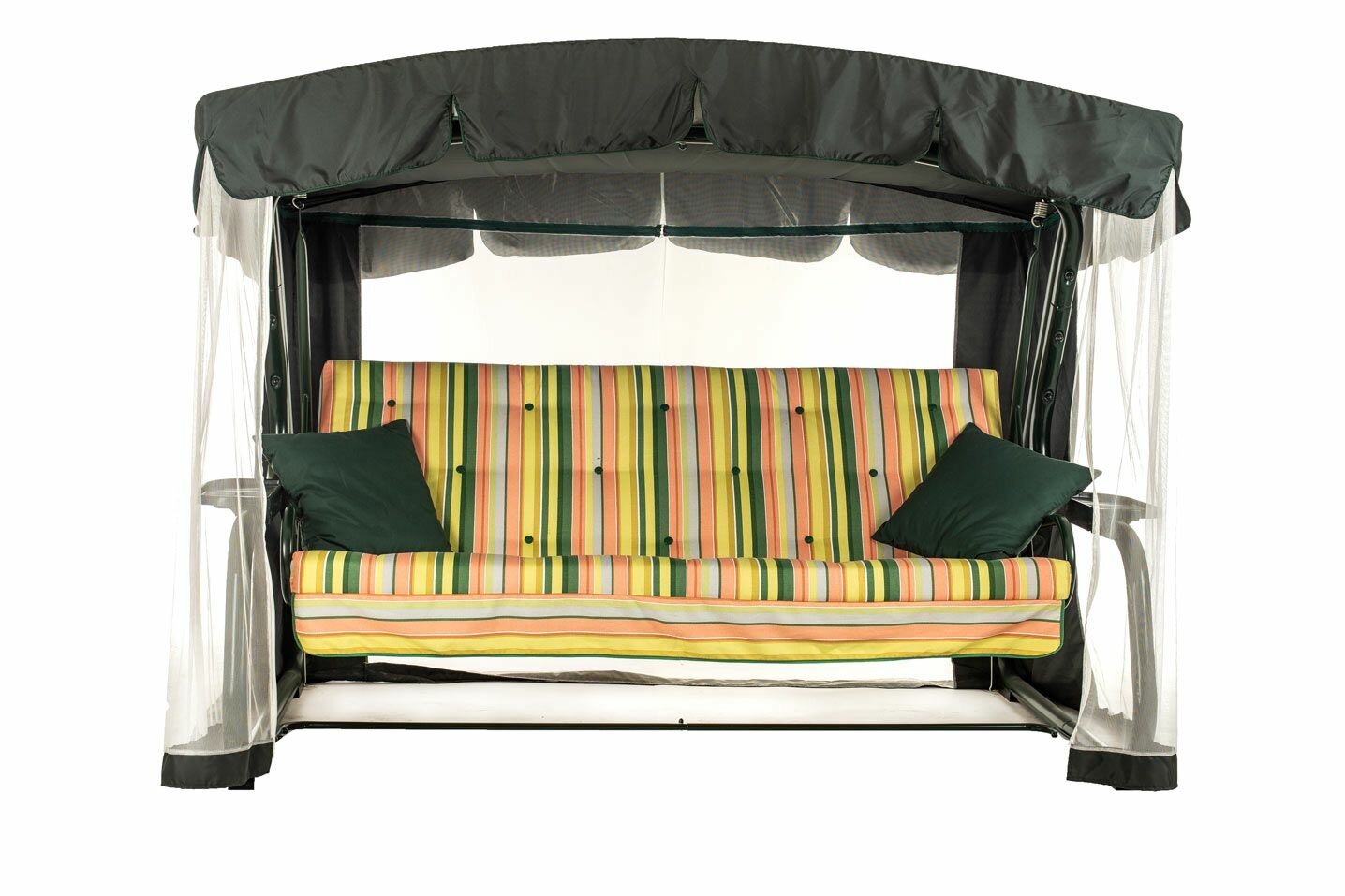 Качели Olsa "Саванна" с1002, садовые, 4 места, желтые, с москитной сеткой