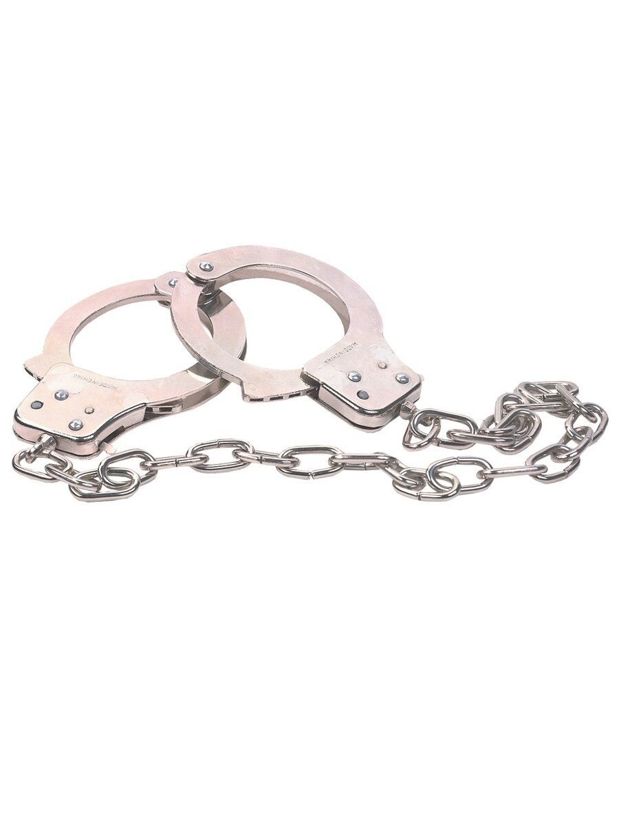 Металлические наручники с длинной цепью "CHROME HANDCUFFS METAL"