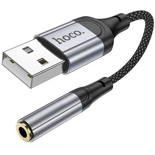 Аудио адаптер внешняя звуковая карта USB-A на 3.5мм Hoco LS36 Black - 0.1м черный
