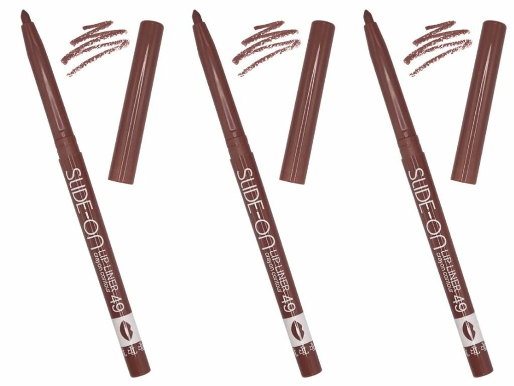 TF сosmetics Карандаш для губ Slide-on Lip Liner, тон 49 холодный нюд, 3 шт