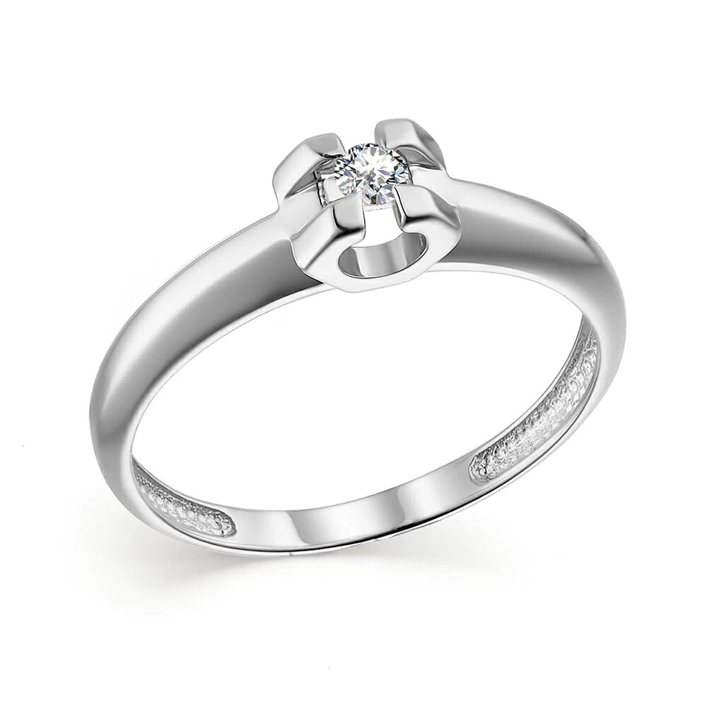 Кольцо помолвочное, белое золото, 585 проба, бриллиант