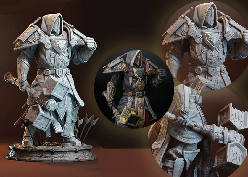 Паладин Варкрафт в сете Несущего Правосудие (Judgement) (40мм) Воин миниатюра для DnD (ДнД) и других Настольных игр( НРИ, Варгеймов или РПГ), фентези тематика