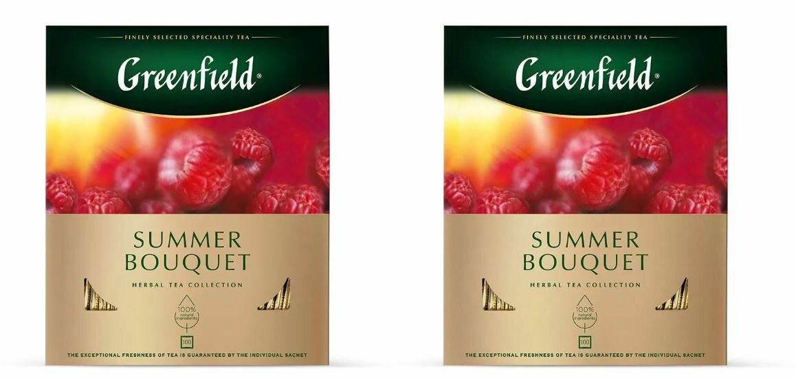 Greenfield Чай травяной Summer Bouquet, 100 пакетиков, 2 уп