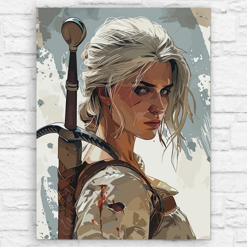 Картина по номерам на холсте игра Ведьмак 3 (Цирилла, Witcher, PC, PS, XBOX) - 15184 В 30x40