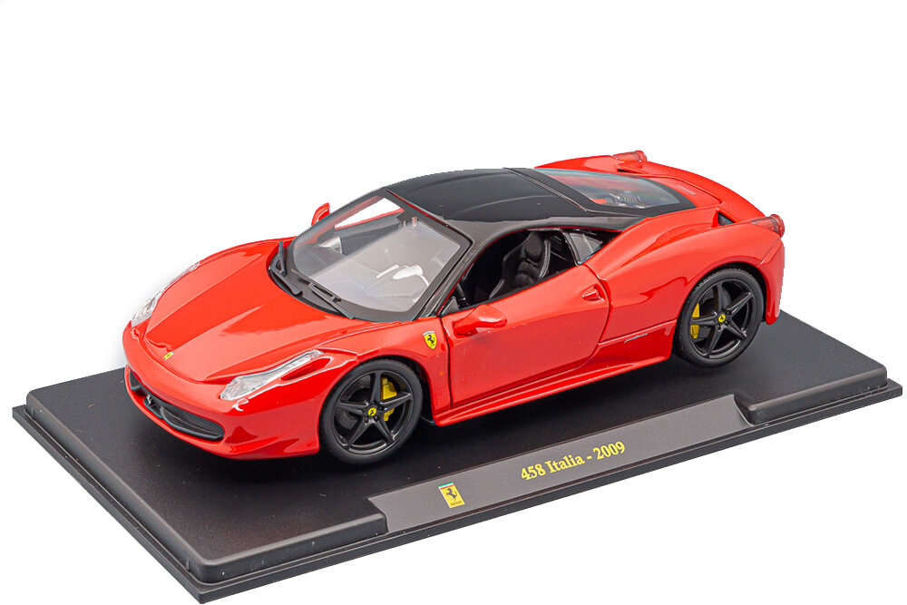 Модель коллекционная ALTAYA Ferrari 458 italia 8C (2009) - con vetrina - with showcase, red black