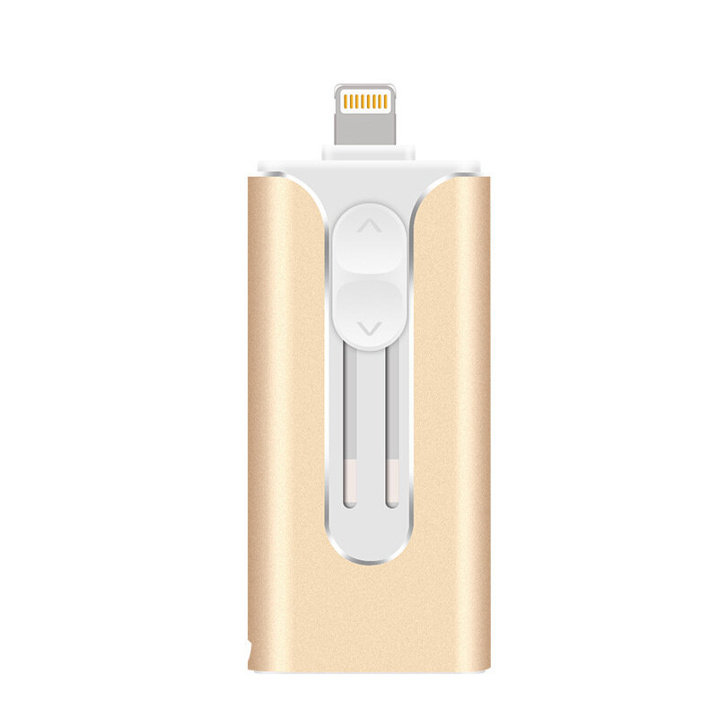 Металлический трехфункциональный USB-накопитель 64 ГБ для iPhone, Android и ПК с гравировкой в подарок