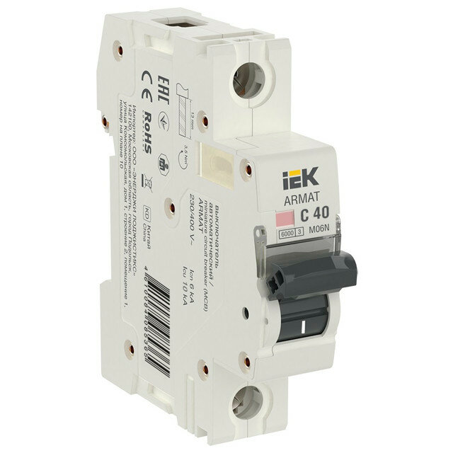 IEK ARMAT M06N 1P C 40A автоматический выключатель для защиты электроцепи и монтажа