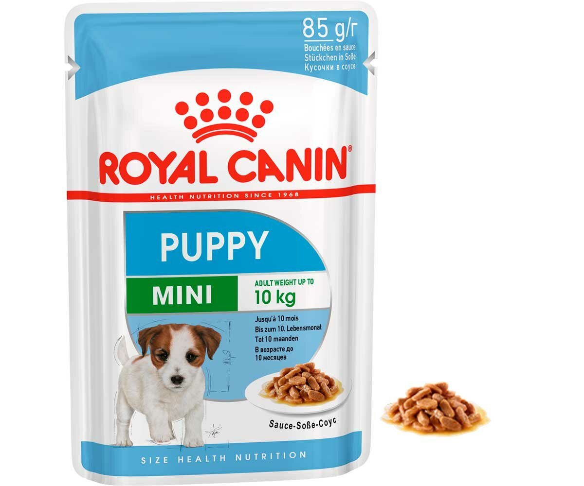 Влажный корм royal canin для щенков мелких пород в соусе mini puppy 85г