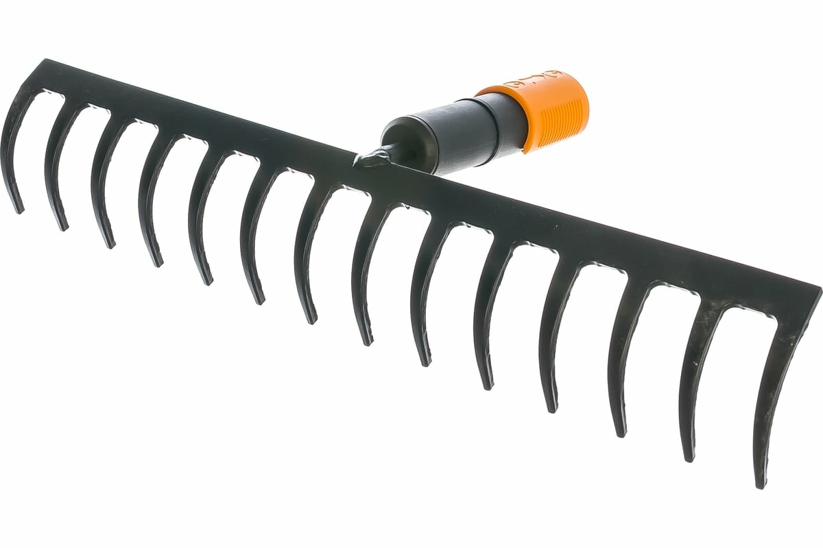 Насадка-грабли универсальные Fiskars QuikFit из прочного дерева для садовых работ и уборки почвы в любом цвете