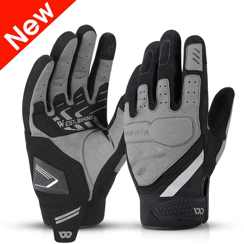 Велосипедные перчатки WEST BIKING с сенсорным экраном, износостойкие спортивные митенки для езды на мотоцикле и велосипеде, для спортзала, для мужчин и женщин