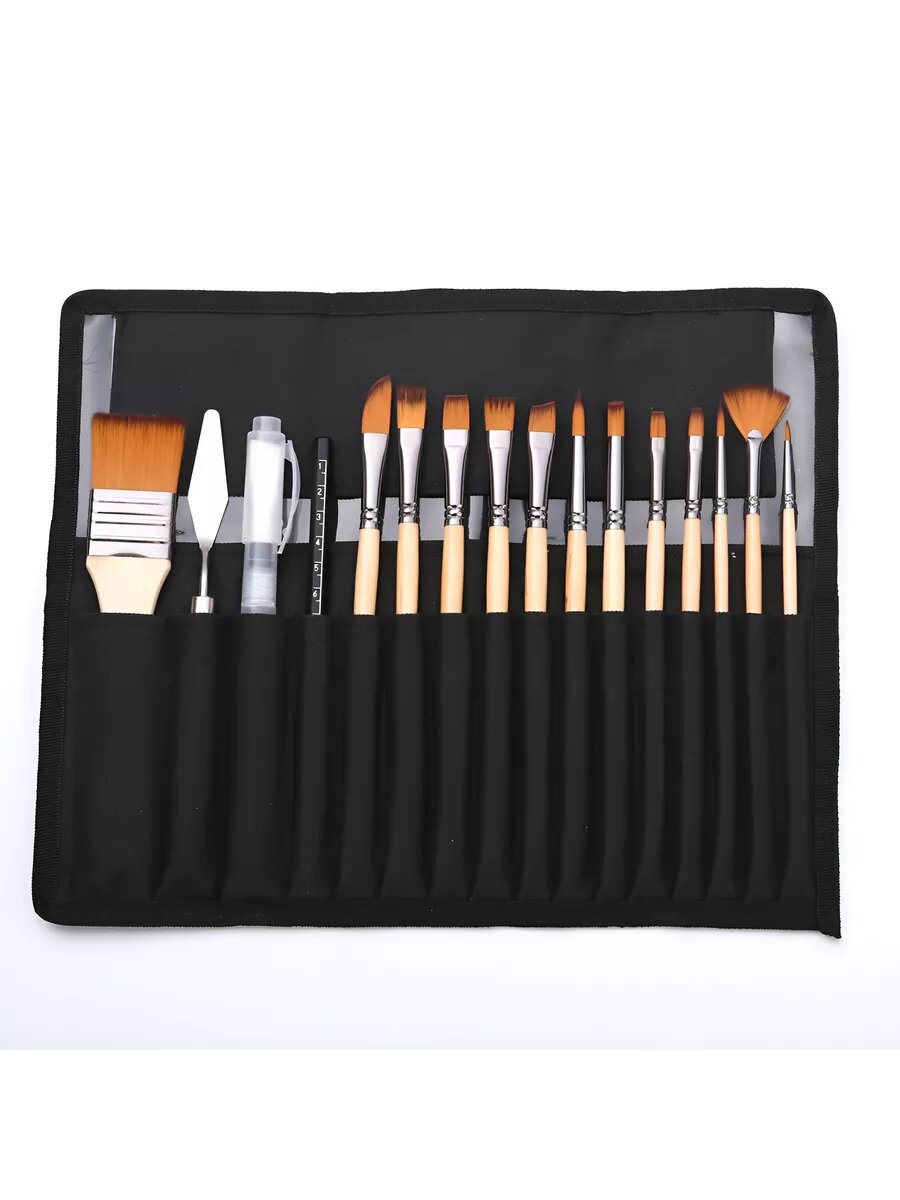 Кисти для рисования акварелью, гуашью, акрилом, набор 18шт