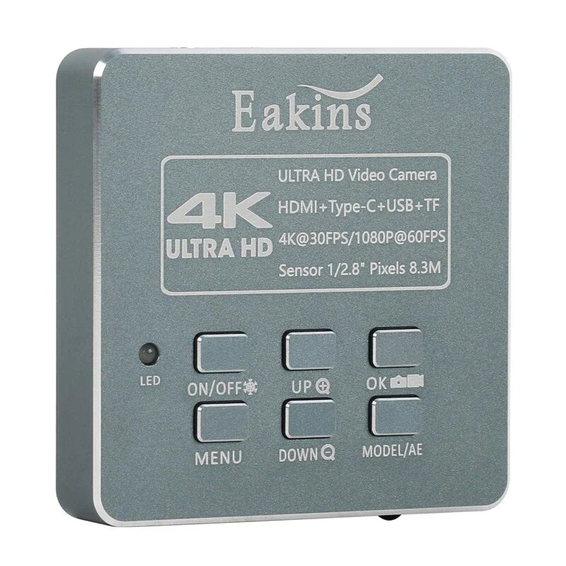 Eakins 8.3MP Full HD 4K USB HDMI Микроскоп Grey camera