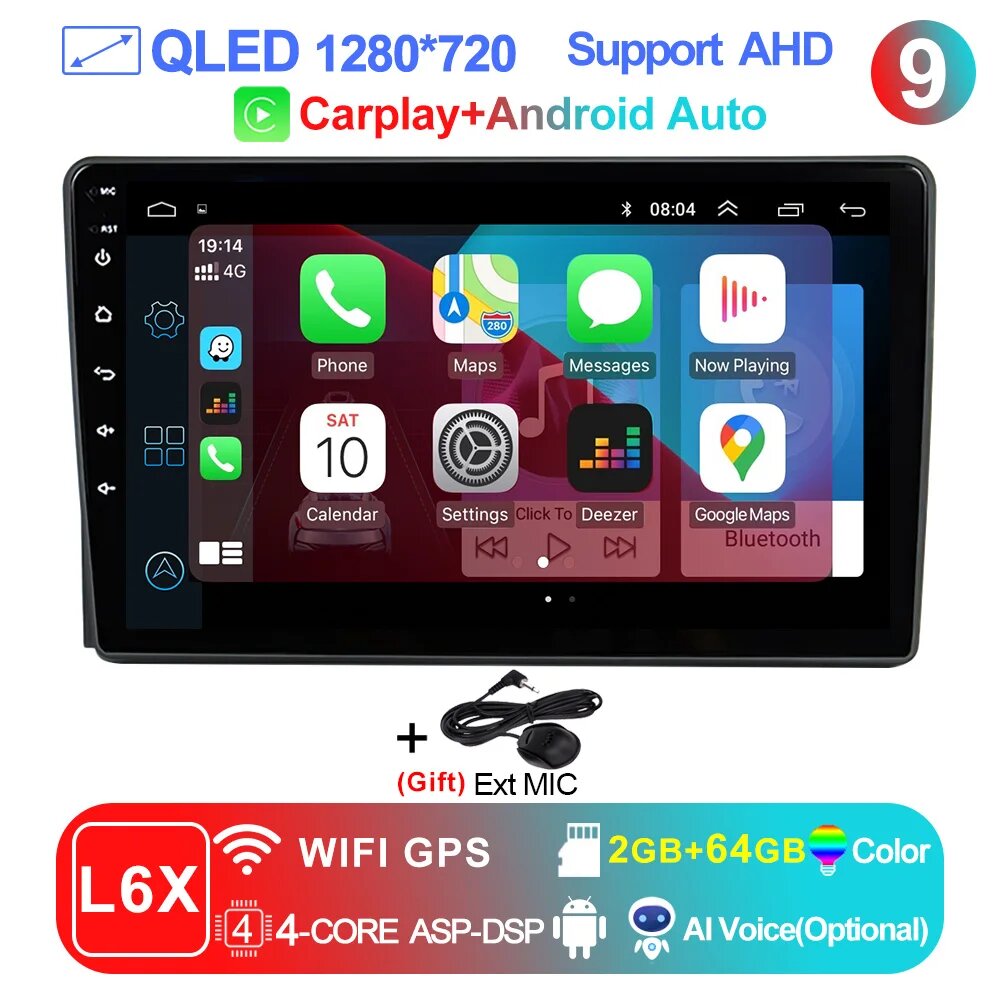 LEHX L6Pro 2 Din Android 14 Автомобильный радиоприемник Мультимедийный плеер для Ford Fusion 1 2005-2012 GPS-навигация 4G Carplay Стерео 2din L6X(2-64GB)-0