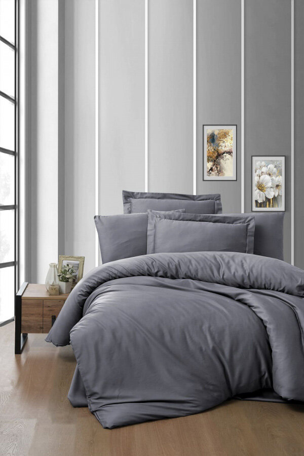 Постельное белье из сатина Snazzy Quicksilver Karven (серо-лиловый), Семейный (наволочки 50х70 и 70х70)