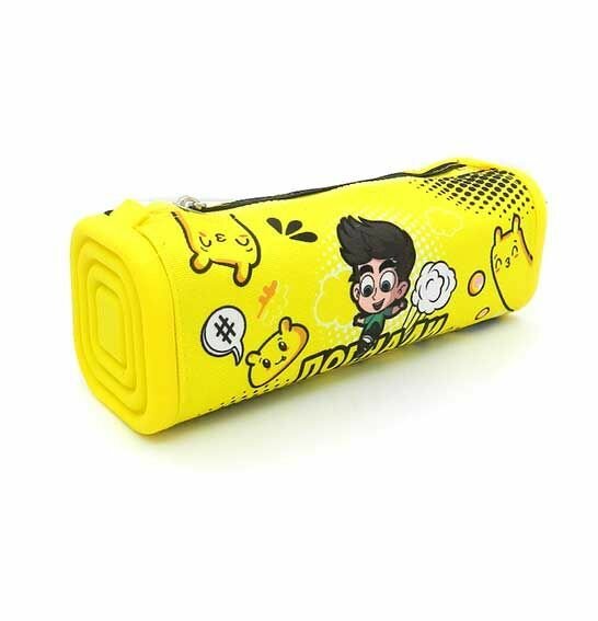 Пенал-косметичка силиконовый 200х70х70, "Влад А4" 72252 +ткань, мягкий, в пластиковом боксе