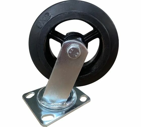 Колесо для тележки промышленное поворотное с подшипником 160мм резина/чугун Gigant G-04-09-19