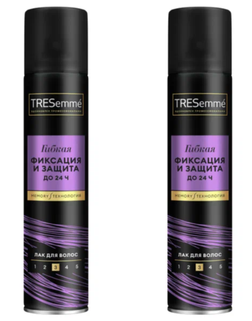 Лак для укладки волос Tresemme Гибкая фиксация и защита, 250 мл, 2 шт