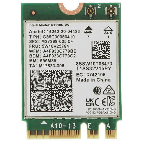 Wi-Fi адаптер + Bluetooth Intel AX210. NGWG. NV