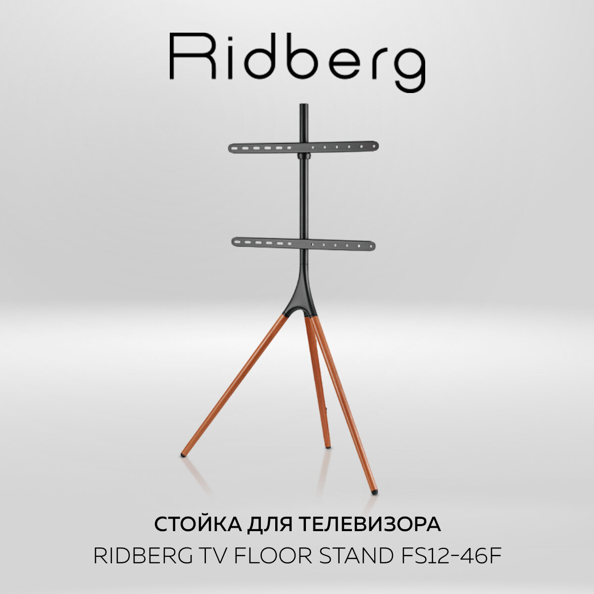 Стойка напольная для телевизора с кронштейном Ridberg TV Floor Stand FS12-46F (Black)