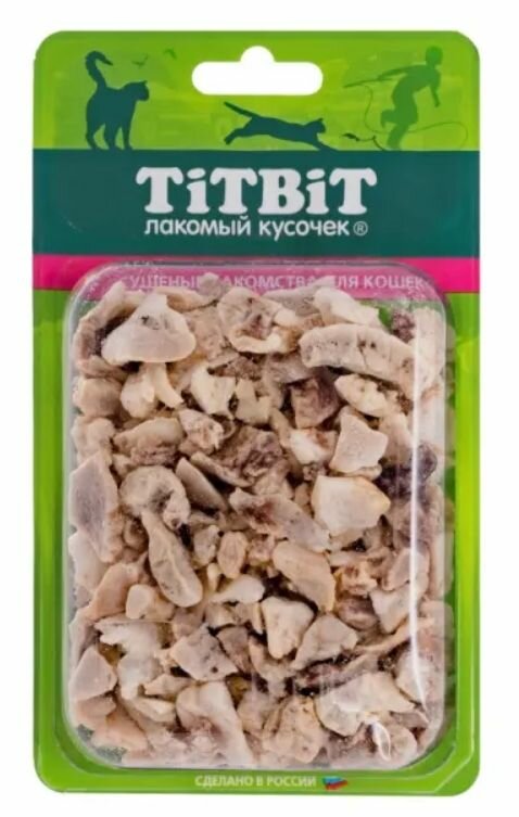 Titbit Лакомство для кошек Высушенные воздушные кусочки говяжьего легкого, 12 г
