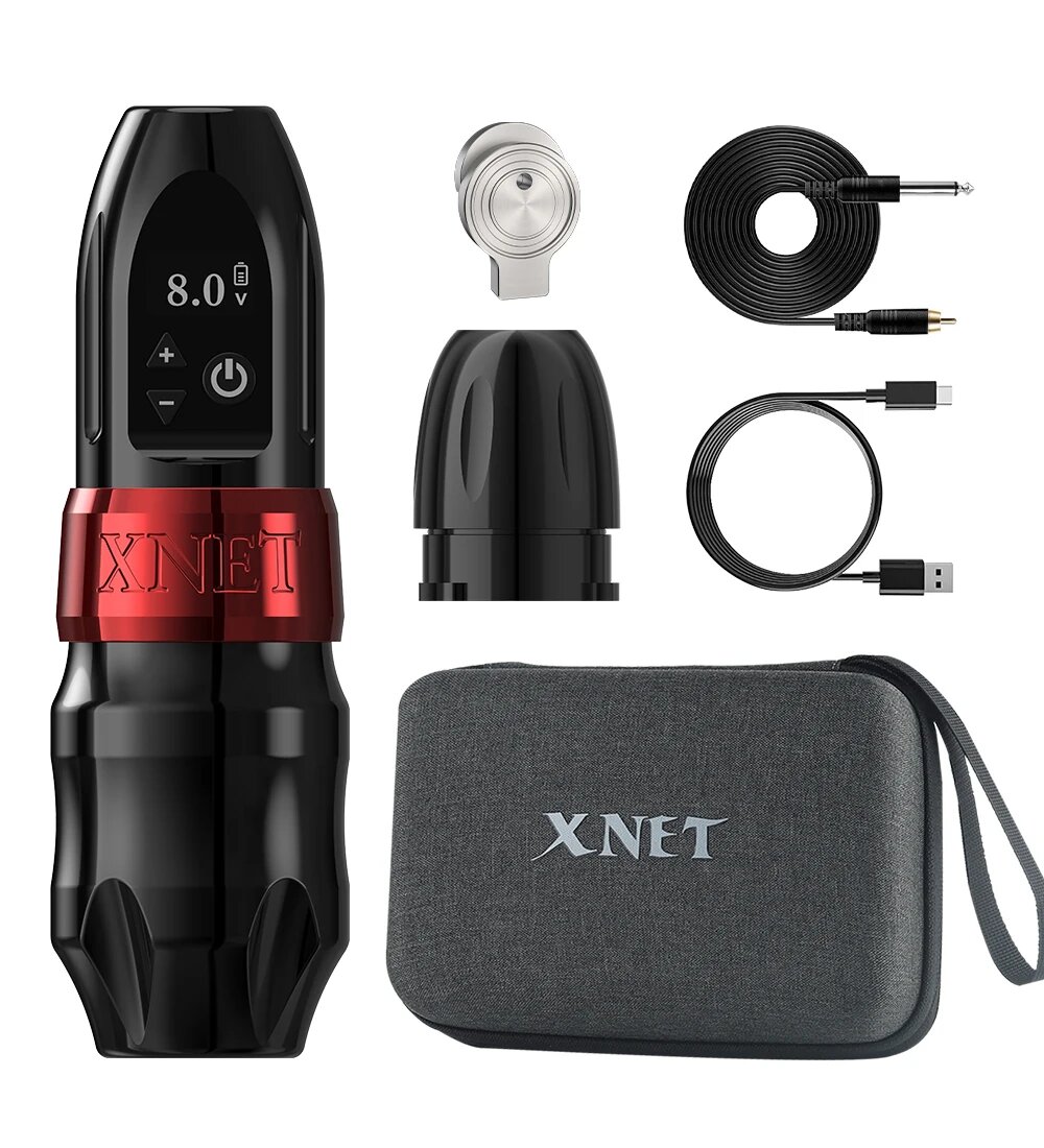 Xnet Titan 2024 Тату-машина Черная KIT 1-Red 42mm