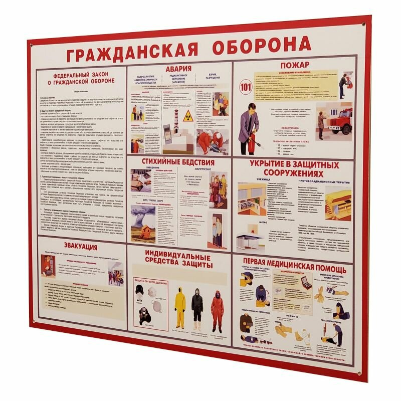 Информационный стенд-плакат Attache Гражданская оборона