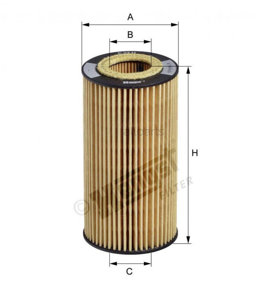 HENGST FILTER E27HD125 Hengst Фильтр масляный (HU 719/6 X) E27H D125