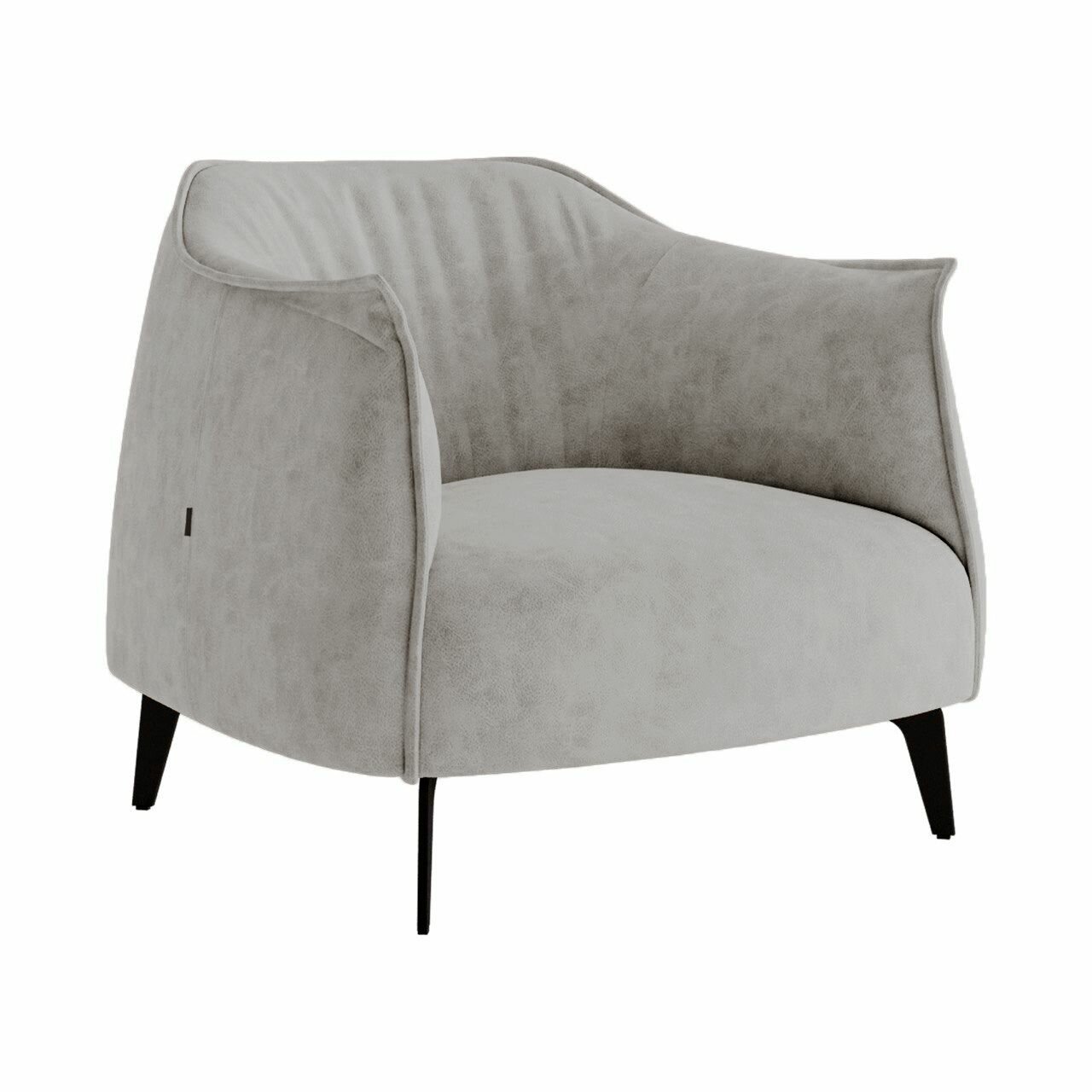 Кресло дизайнерское BELLO STANDART из эко замши. Цвет серый. Размер 63x72x79 (д/ш/в)