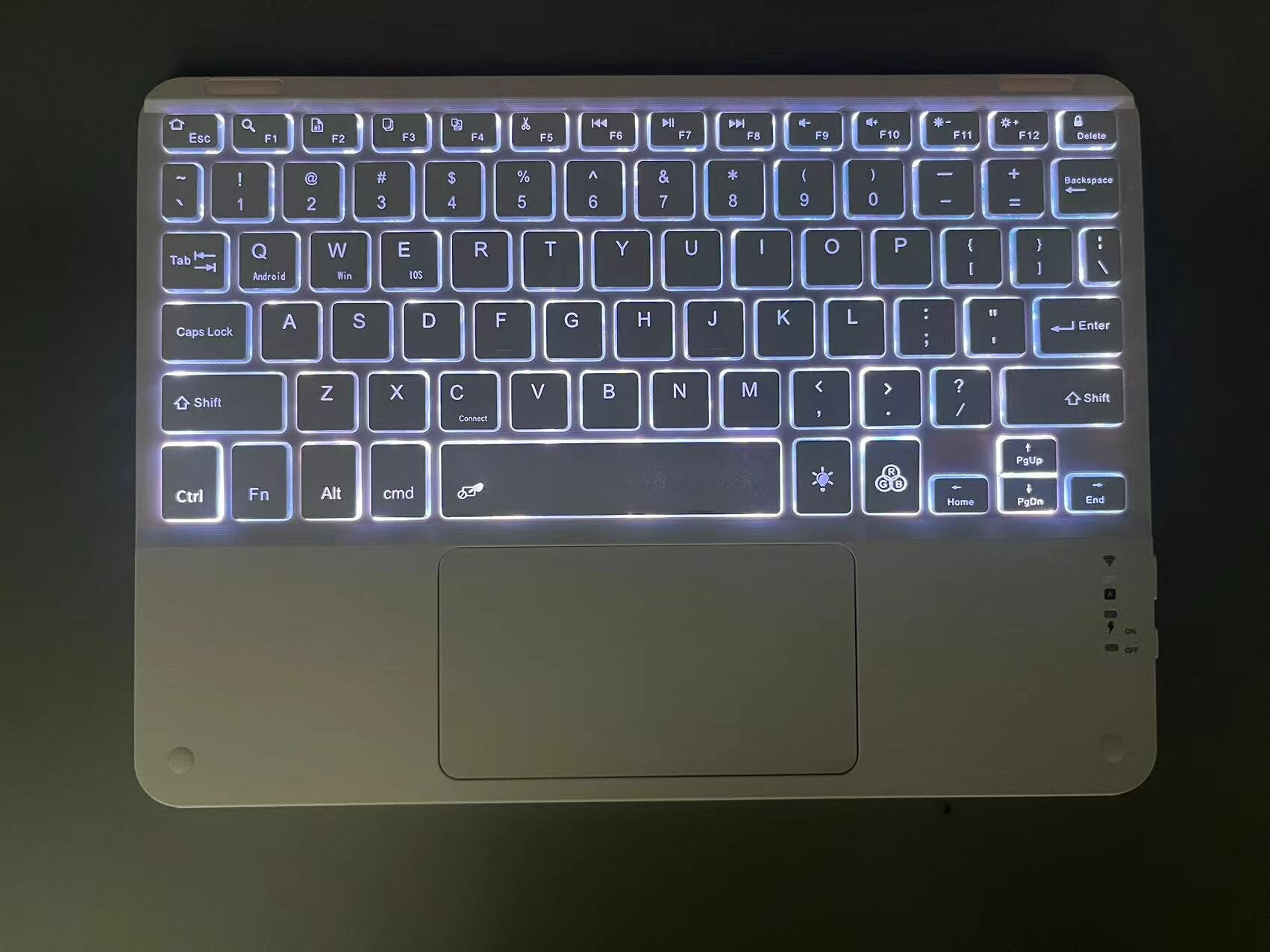 Клавиатура Miaocong, для iPad, с подсветкой, беспроводная, магнитная, 10 дюймов, белая