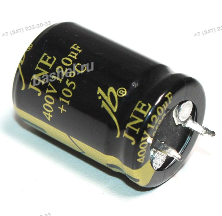 ECAP 120 мкФ / 400 В 22x30 105C, Конденсатор электролитический, JB Capacitors, JNC2G121M10002200300
