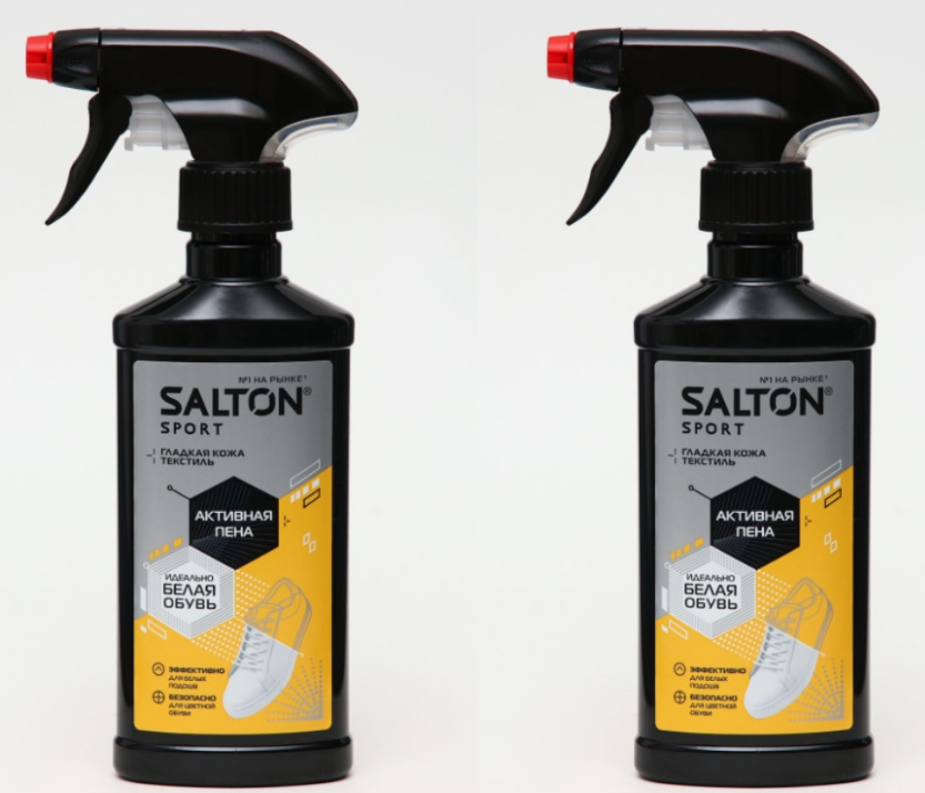 Salton Sport Активная пена White Express для очищения белой обуви, подошв и рантов, 200мл, 2 уп