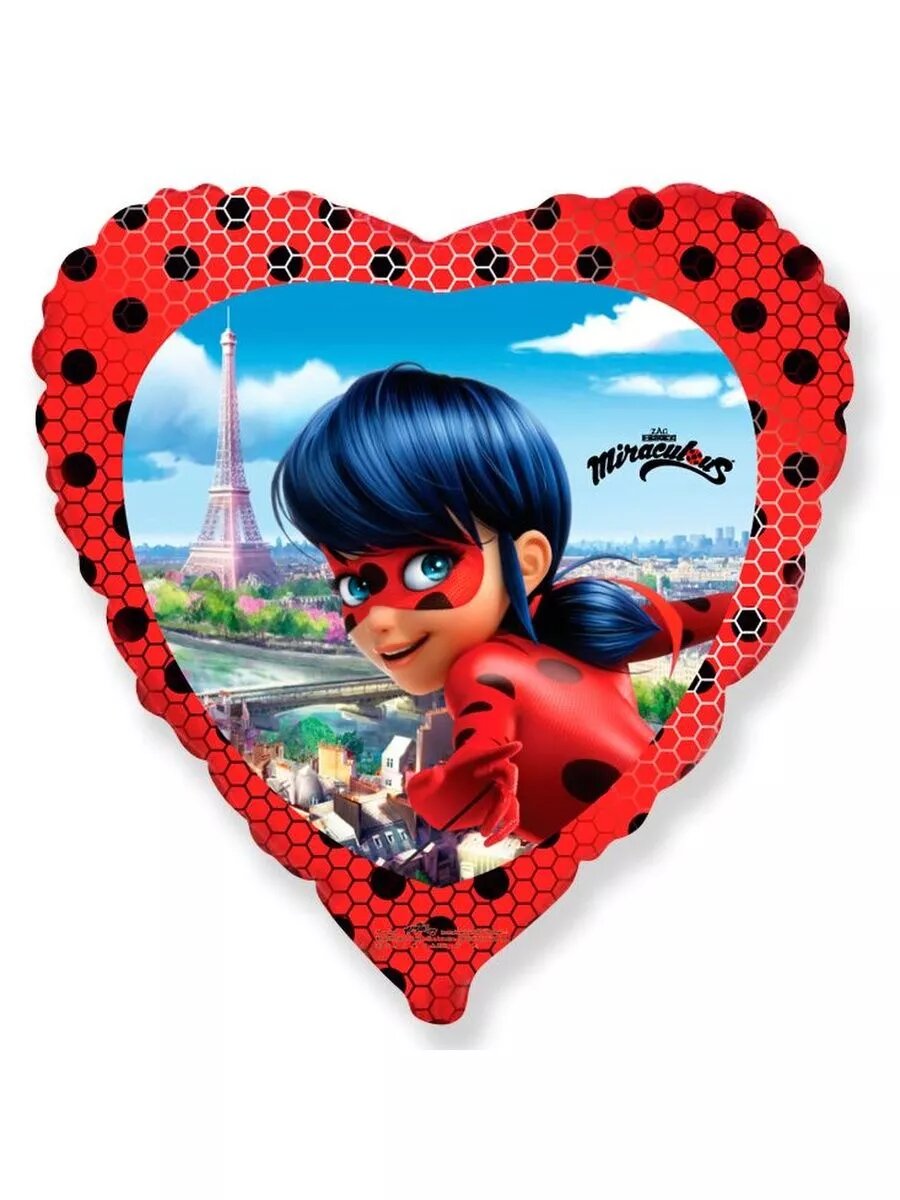 Леди Баг / Ladybug, фольгированный шар (18"/46 см ) 1 шт. / FLEX METAL, Испания