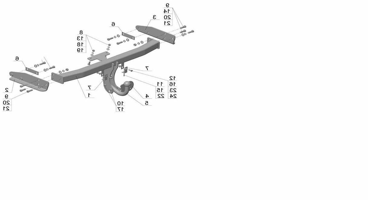 Фаркоп для Mazda Tribute SUV 2004-2007гг/Ford Maverick (2004-2007) (без электрики) (паспорт и сертификат) AvtoS. FD24