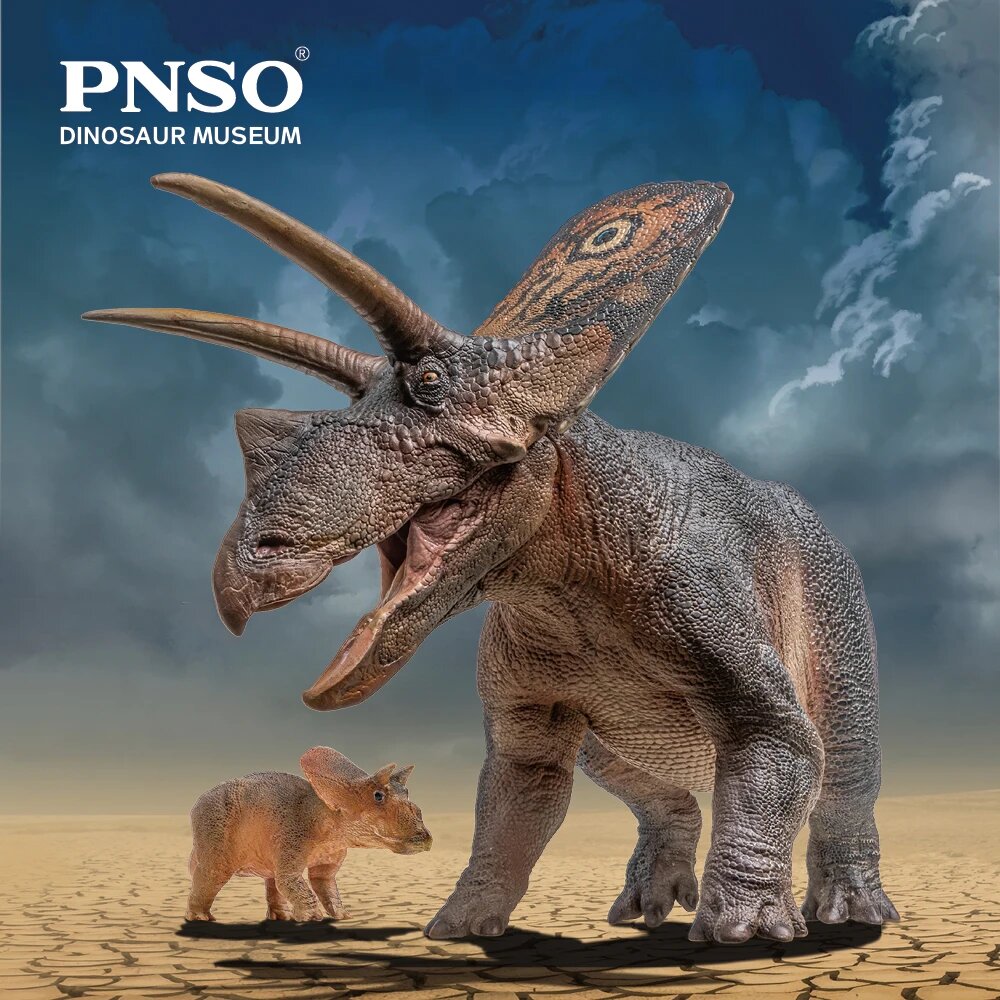 Фигурки динозавров PNSO Torosaurus Aubrey & Dabei 1:35