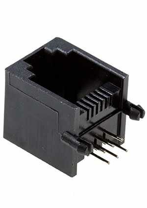 L-KLS12-124-6P6C-W/O-1-01, розетка угловая на плату тип 1A (TJ1A - 6P6C) (10 шт.)