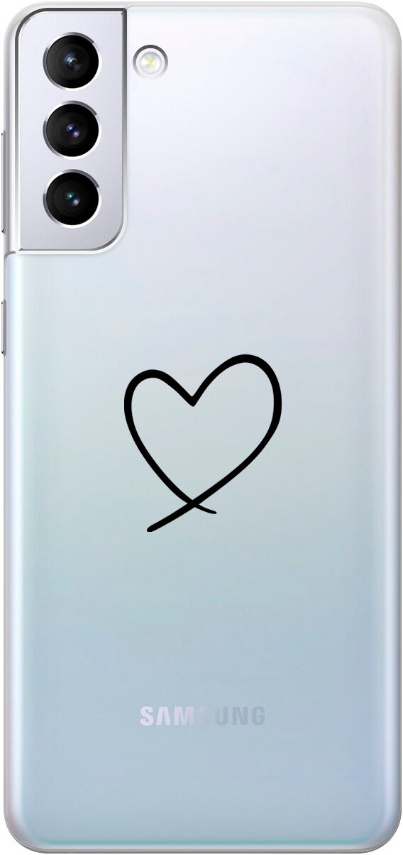 Силиконовый чехол с принтом Heart для Samsung Galaxy S21+ / Самсунг С21 Плюс