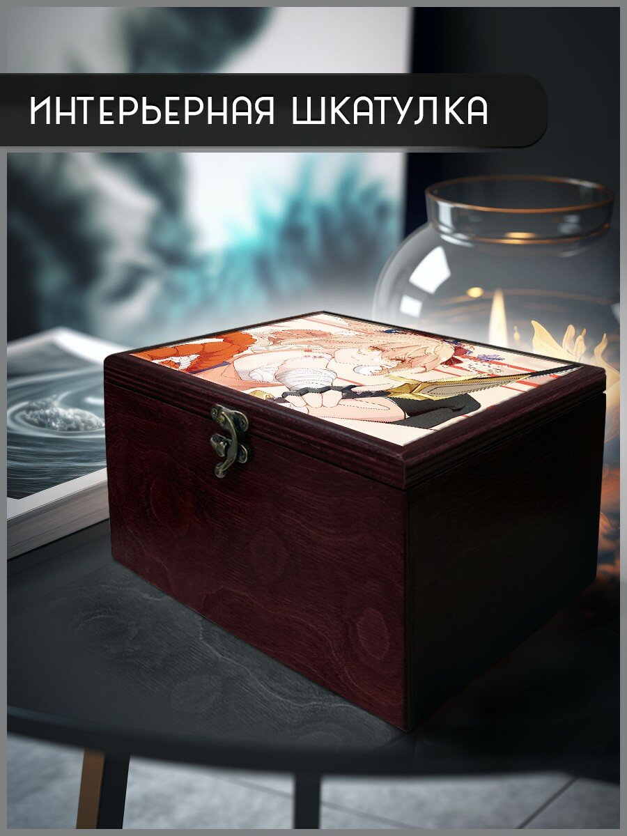 Шкатулка интерьерная вишня для украшений универсальная 22x17x12 см игра Genshin impact (Геншин импакт, Ёимия, PC, PS, Xbox, Switch) - 2084