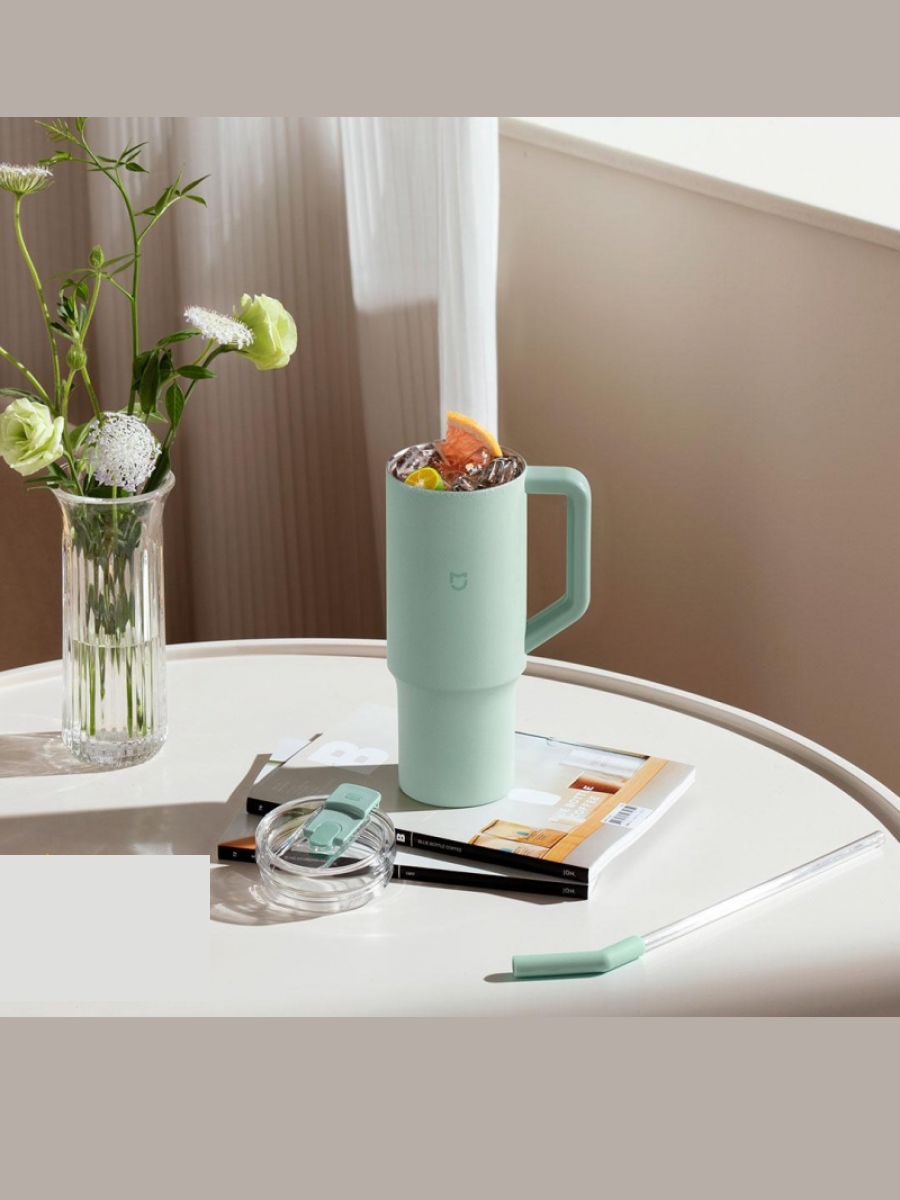 Термокружка Xiaomi Mijia Sippy Cup для холодных и горячих напитков 1л, зеленая, из нержавеющей стали